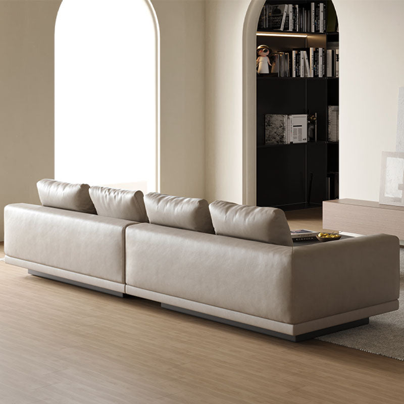 Luxurious Four Seater Leather Sofa with Stylish Storage Options four ...