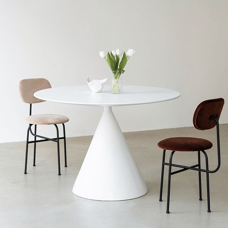 Calvin Cone Round Dining Table, White – Rit Concept