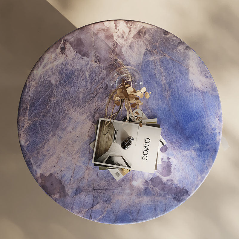 Tabitha Side Table, Purple & Marble & Aluminum Alloy – Rit Concept