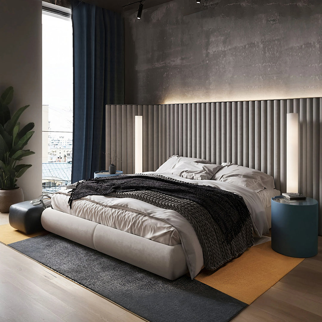 Soren King Size Bed, Super King Size, No Storage, Grey – Rit Concept