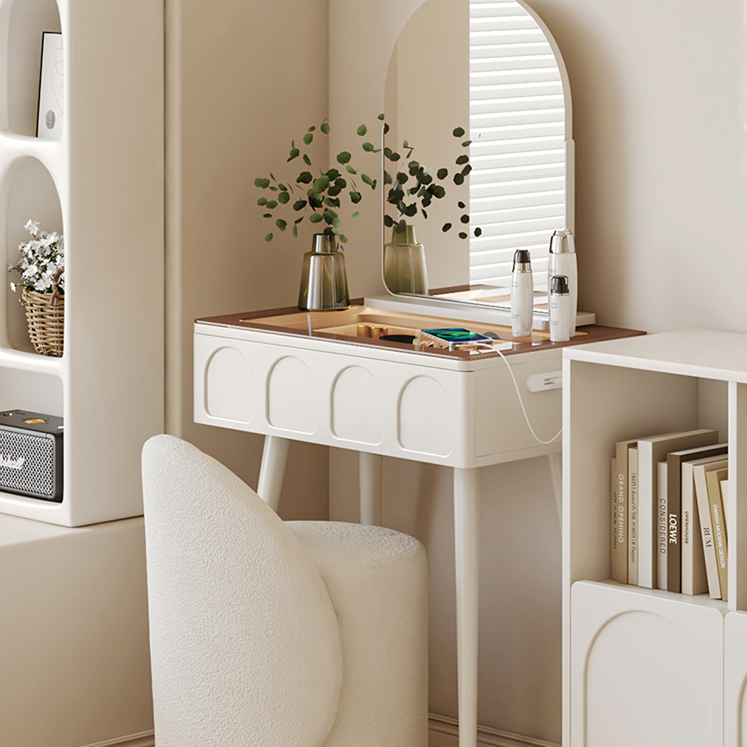 Elegant Slimline Dressing Table for Compact Spaces in Cream oak ...