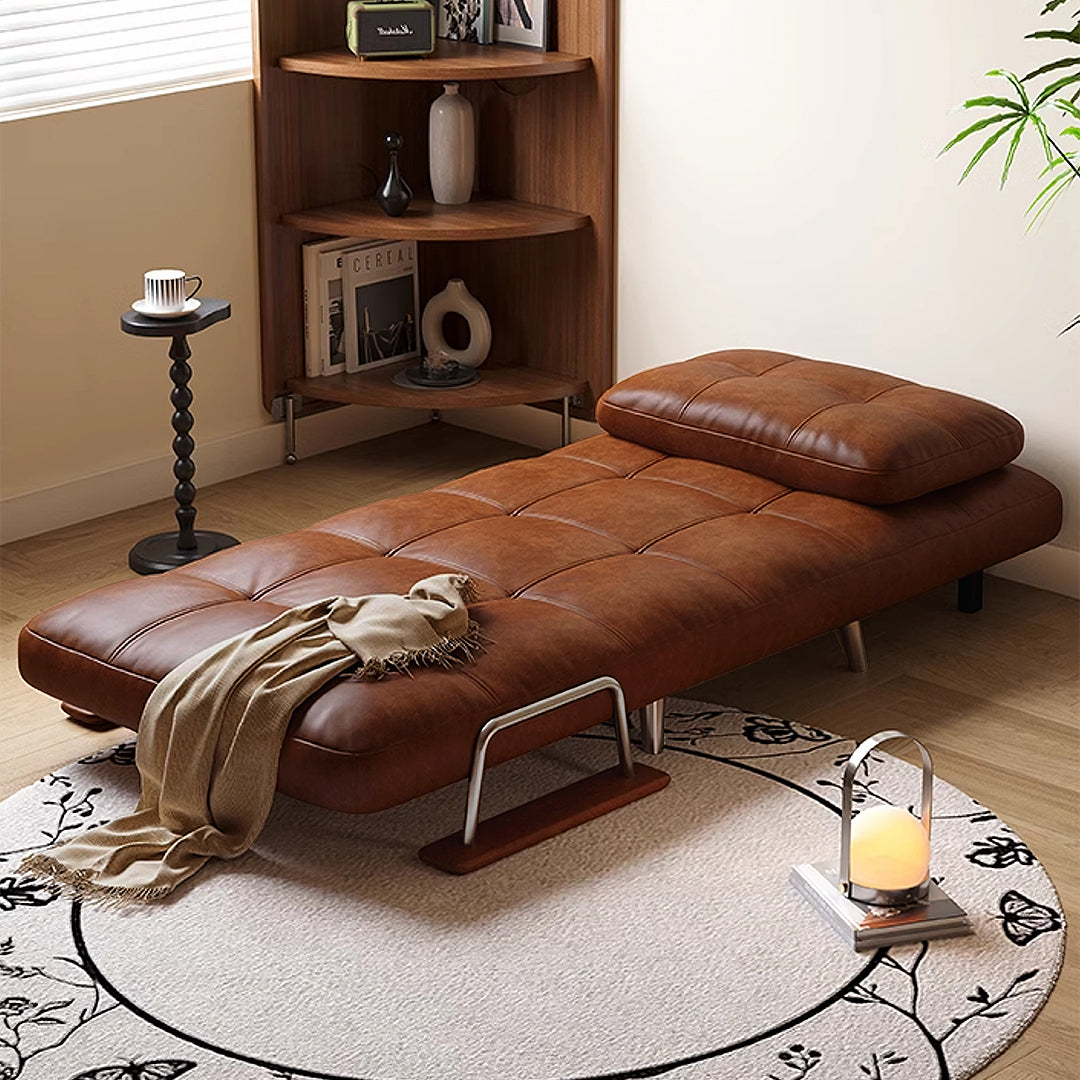 Compact Brown Leather Sofa Bed for Stylish Living Rooms purchase sofa ...