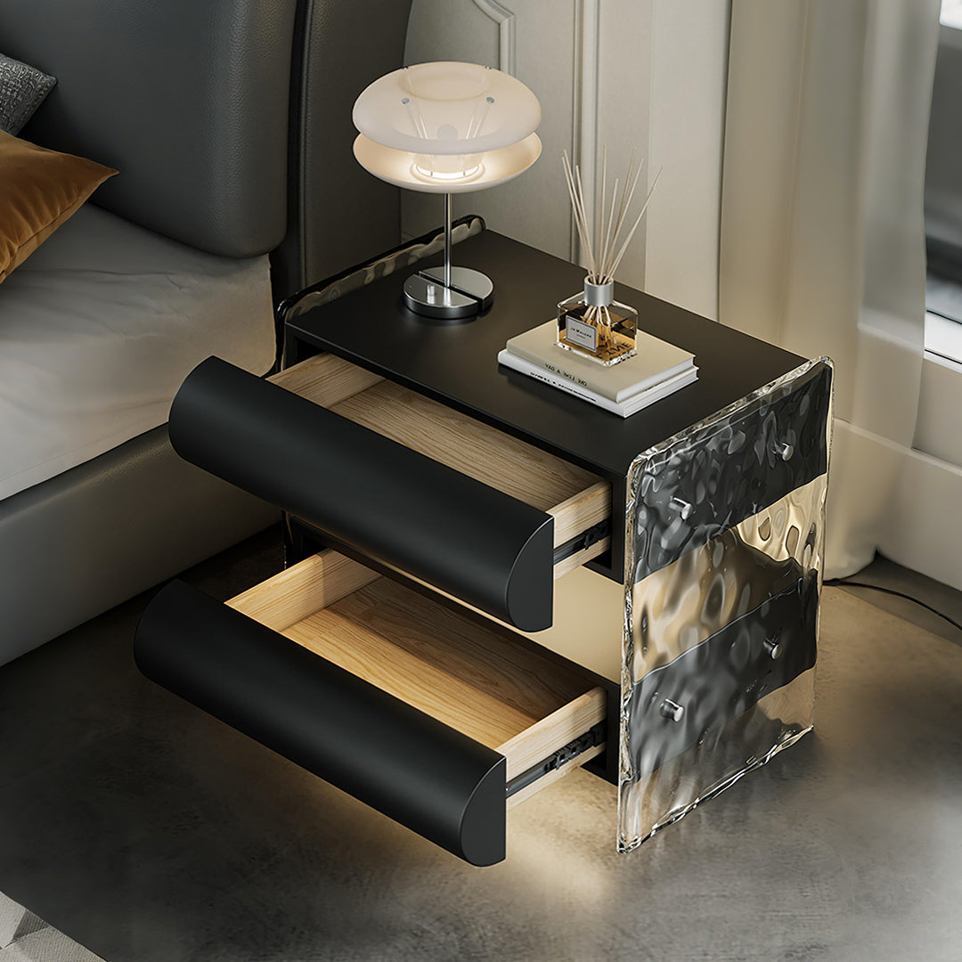 Modern Funky Bedside Table with Storage and Light Strip large bedside ...