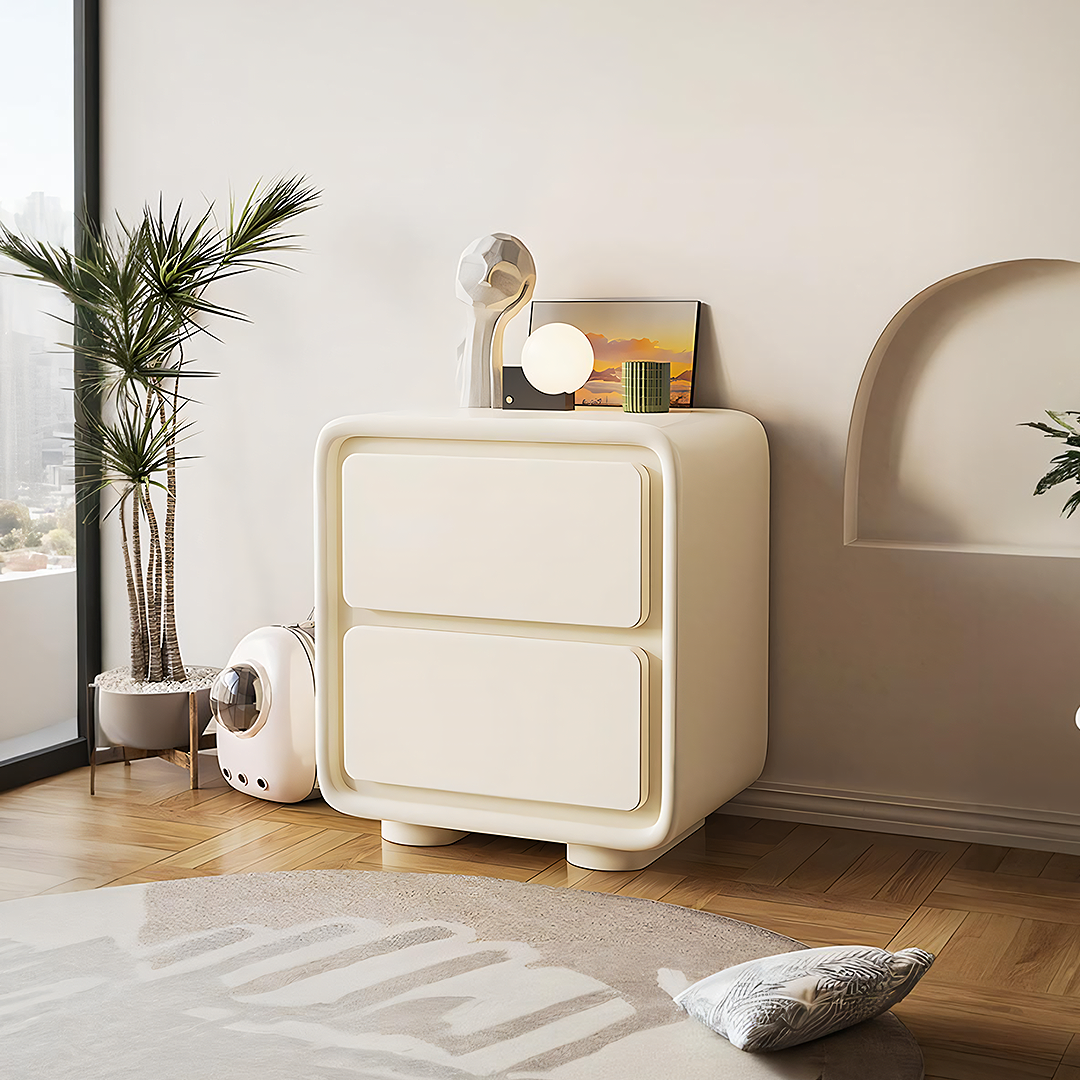 Julieta Bedside Table, Cream – Rit Concept