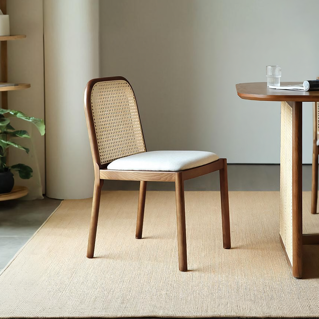 Lucile Rattan Dining Chair, Ash Wood – Rit Concept