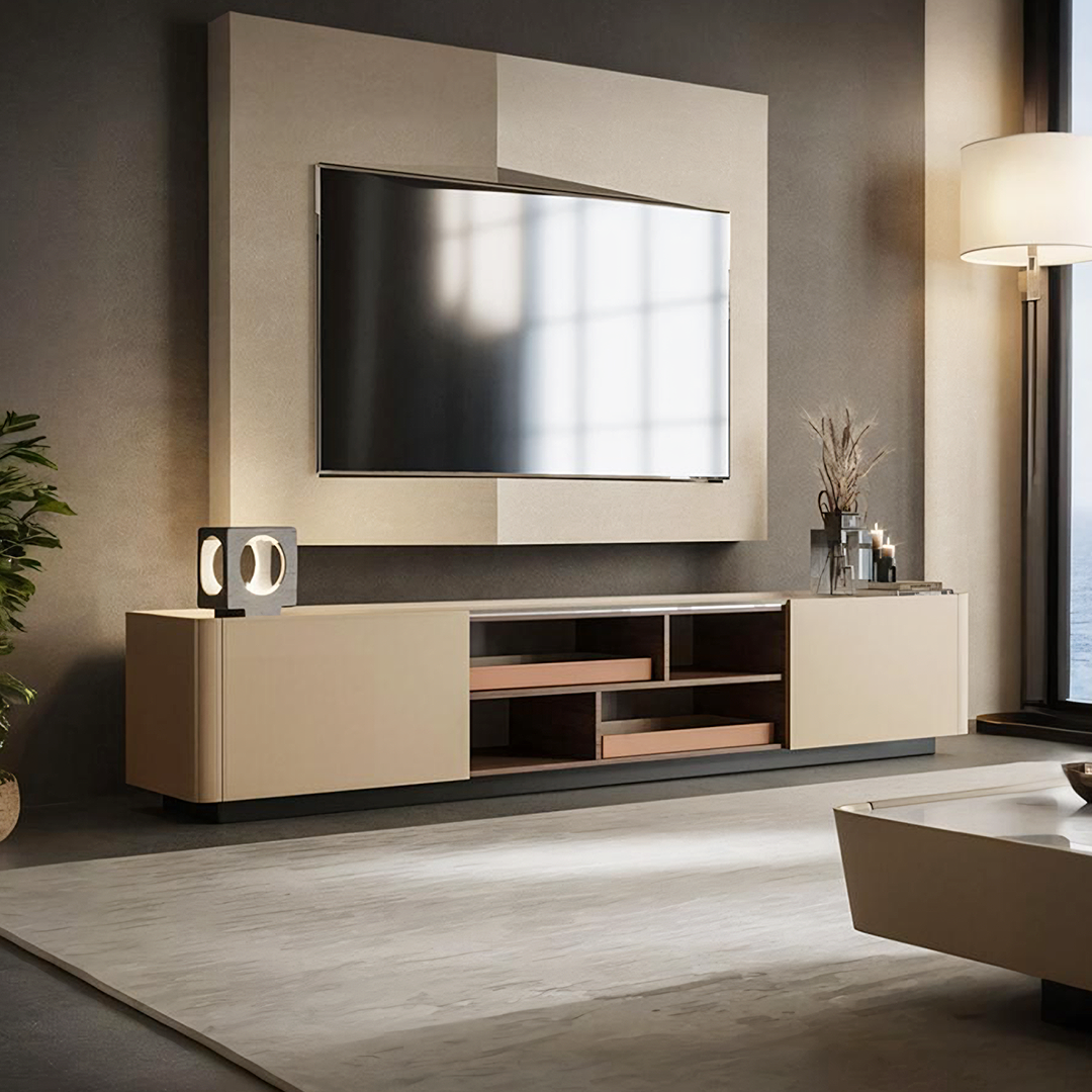 Modern Minimalist Corner TV Stand and Nesting Coffee Table Set | Rit ...