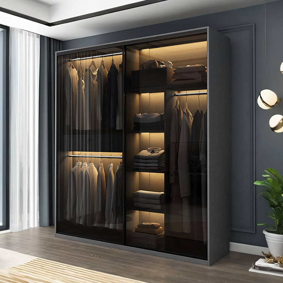 Luxurious Grey Rod Wardrobe for Large Spaces | Rit Concept