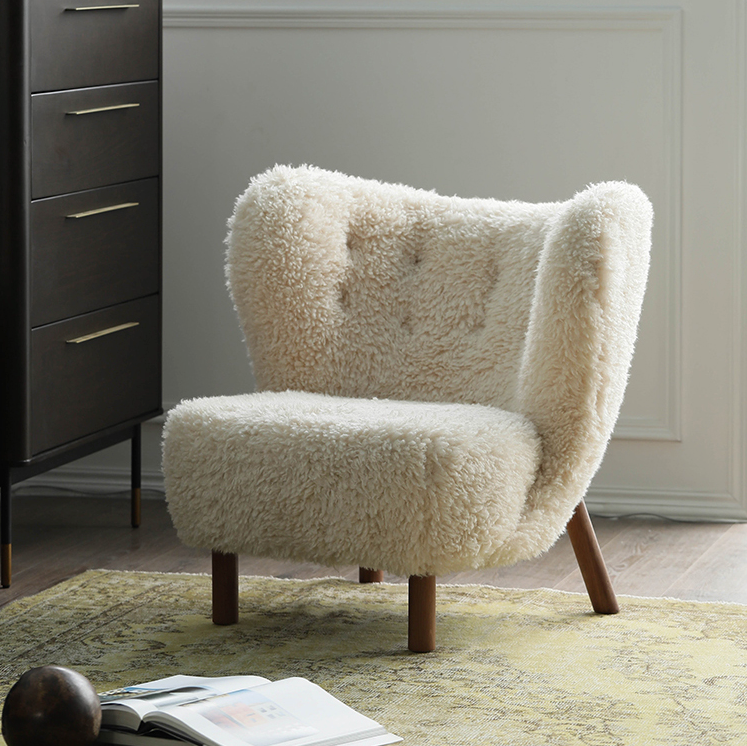 Fitz Armchair, White Wool – Rit Concept