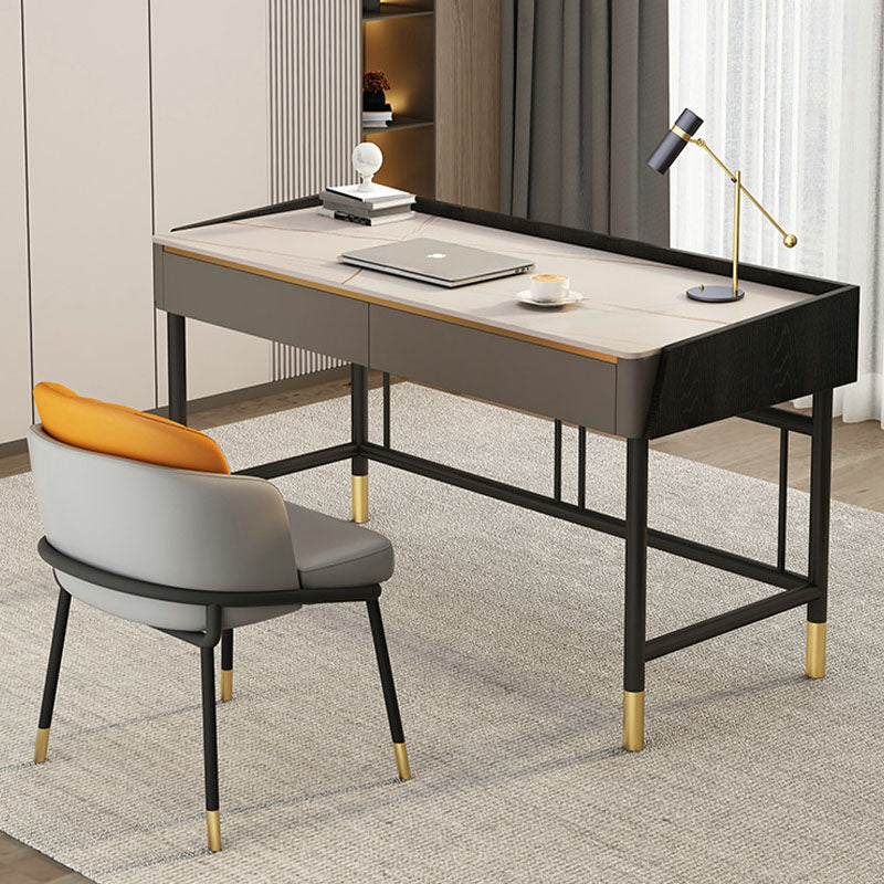 Abner Office Desk, Marble Effect – Rit Concept