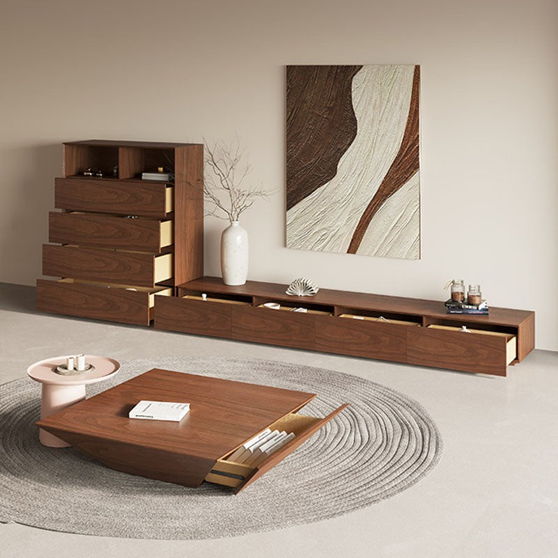 Lavone Coffee Table With TV Stand Set, Walnut – Rit Concept